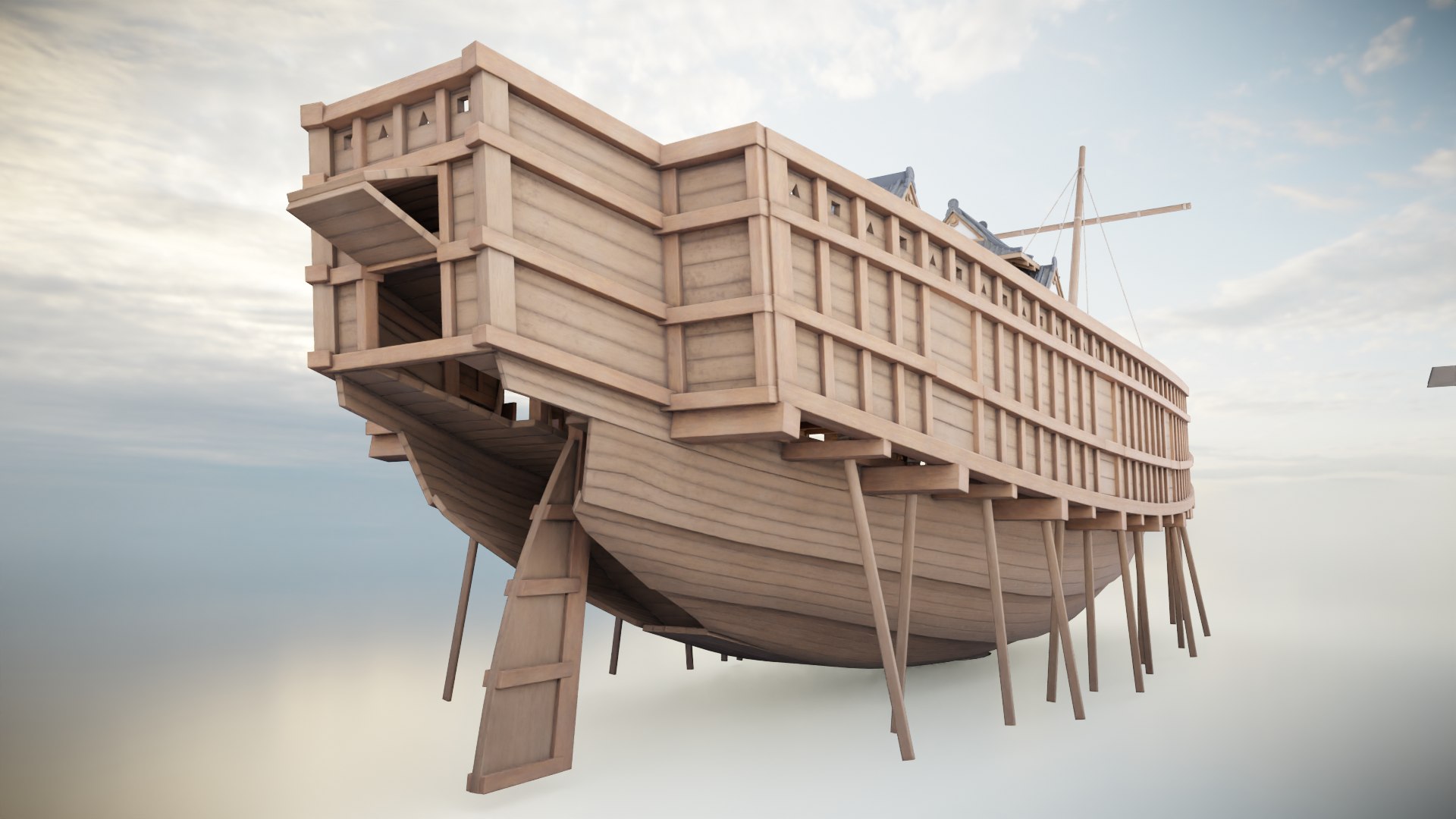 3D Atakebune - Japanese Warship - TurboSquid 2211482