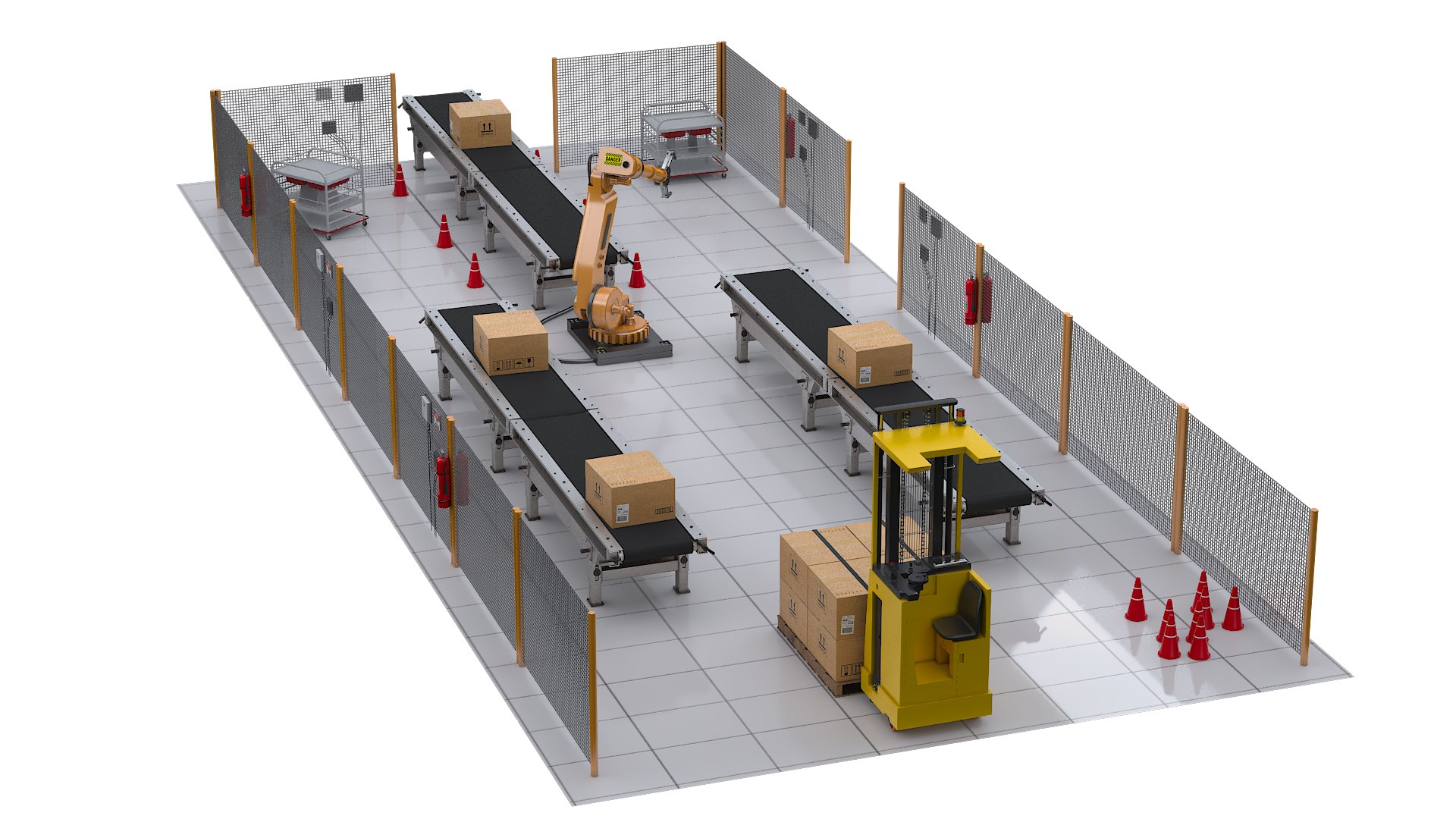 3D Model Palletizing Cell Collection - TurboSquid 2348028