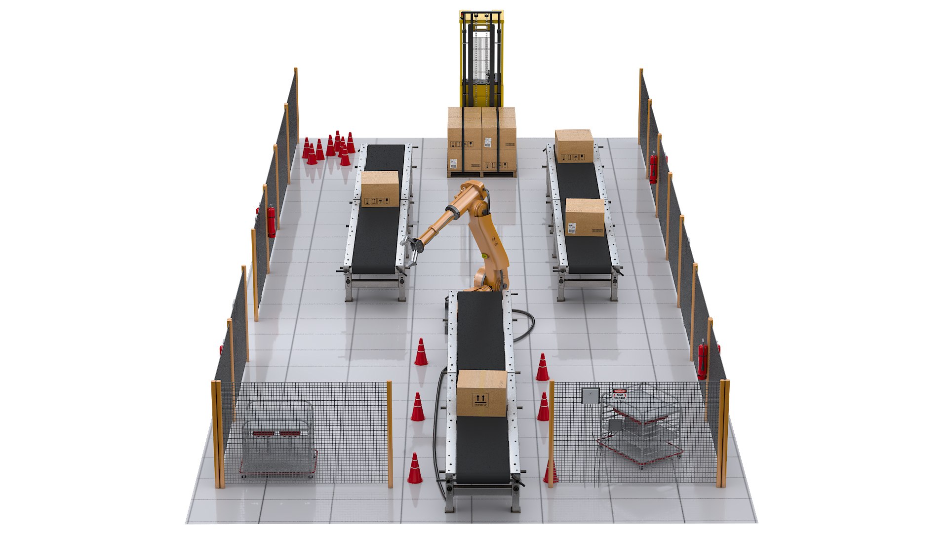 3D Model Palletizing Cell Collection - TurboSquid 2348028