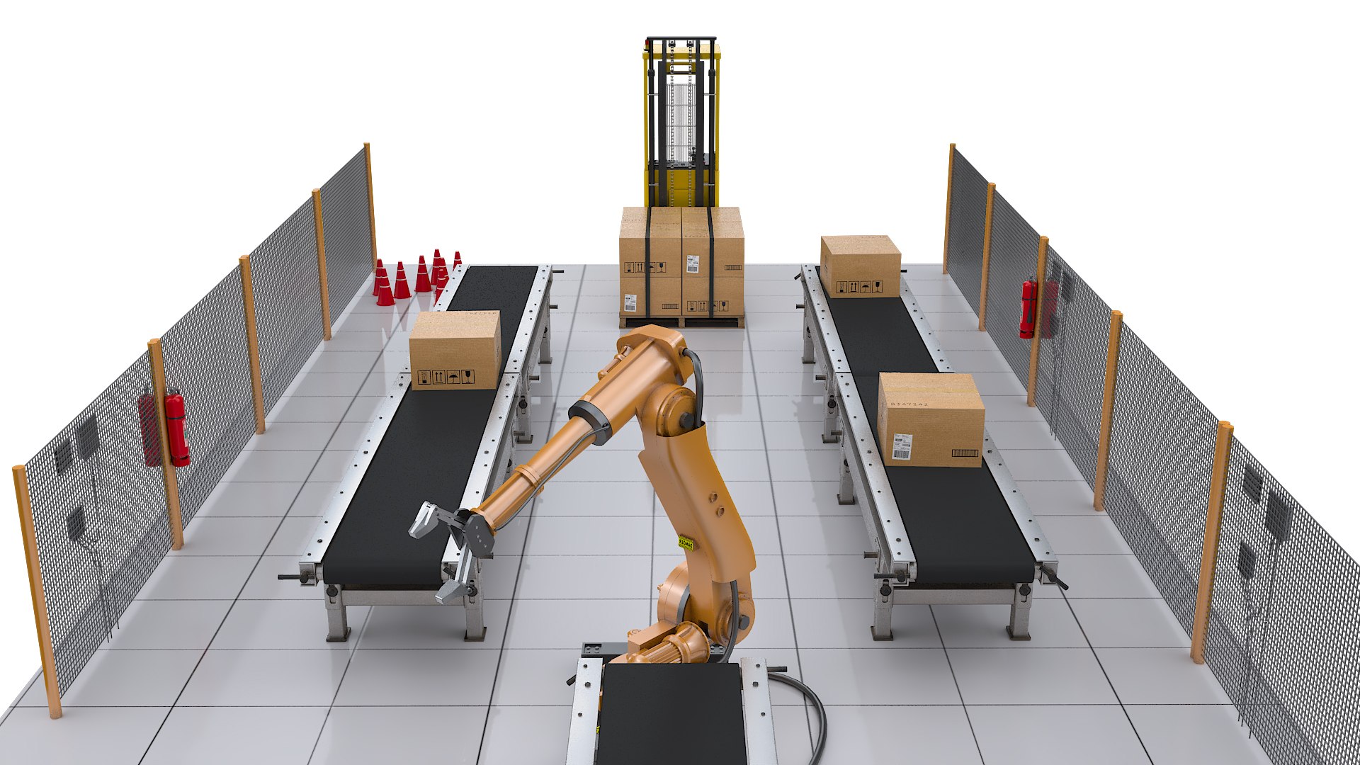 3D Model Palletizing Cell Collection - TurboSquid 2348028