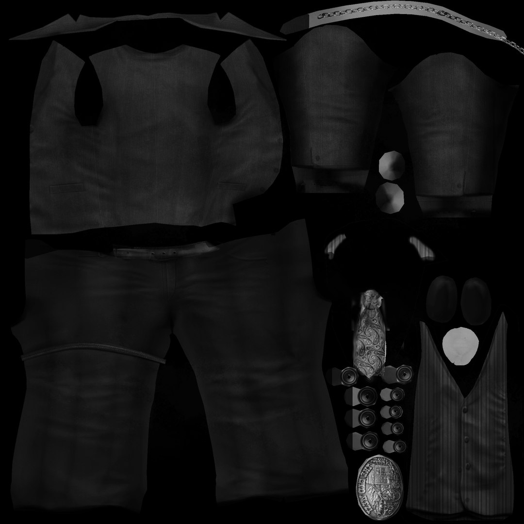 Mens Wild West Full Outfit 3D Model - TurboSquid 1860844