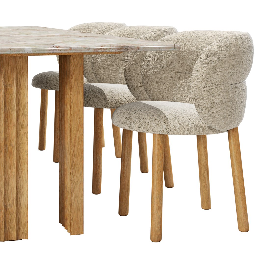 Moroso Dining Set Get Lucky Chair-rows Table 240x100 3D Model ...