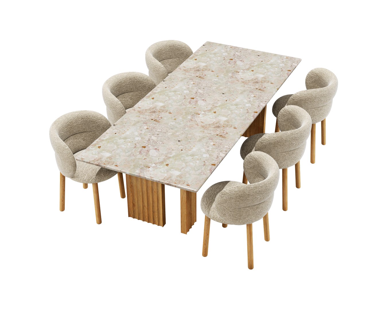 Moroso Dining Set Get Lucky Chair-rows Table 240x100 3D Model ...