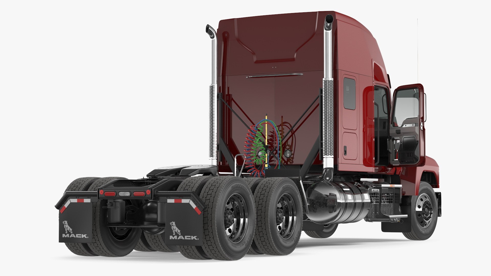 3D Mack 2025 Pinnacle Day Cab Red Rigged For Cinema 4D Model ...