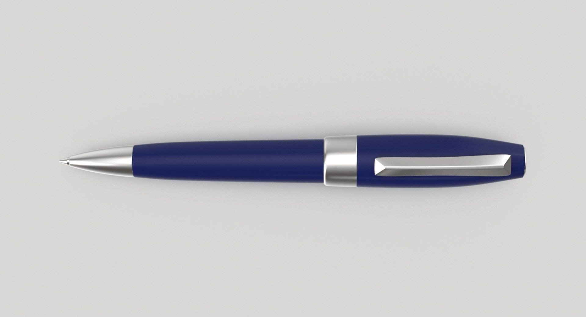 3d Model End Ballpoint Pen Blue