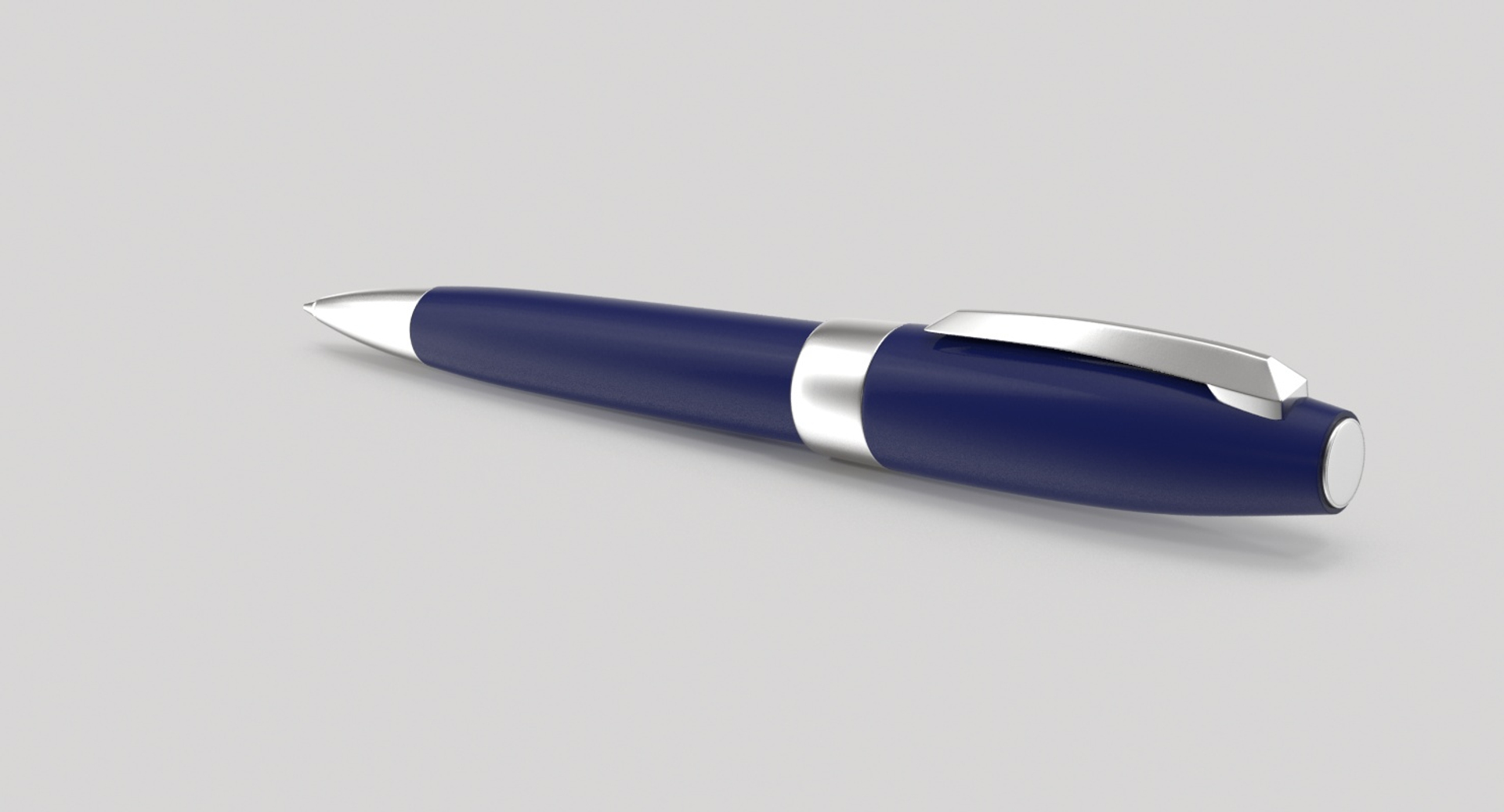 3d Model End Ballpoint Pen Blue