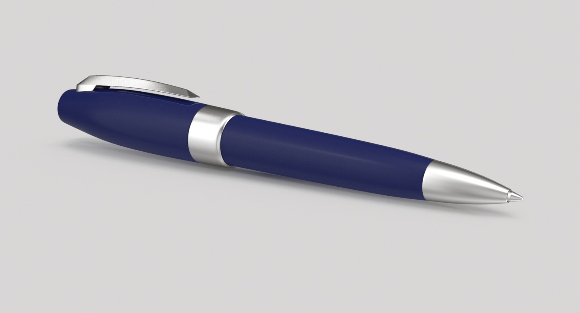 3d Model End Ballpoint Pen Blue