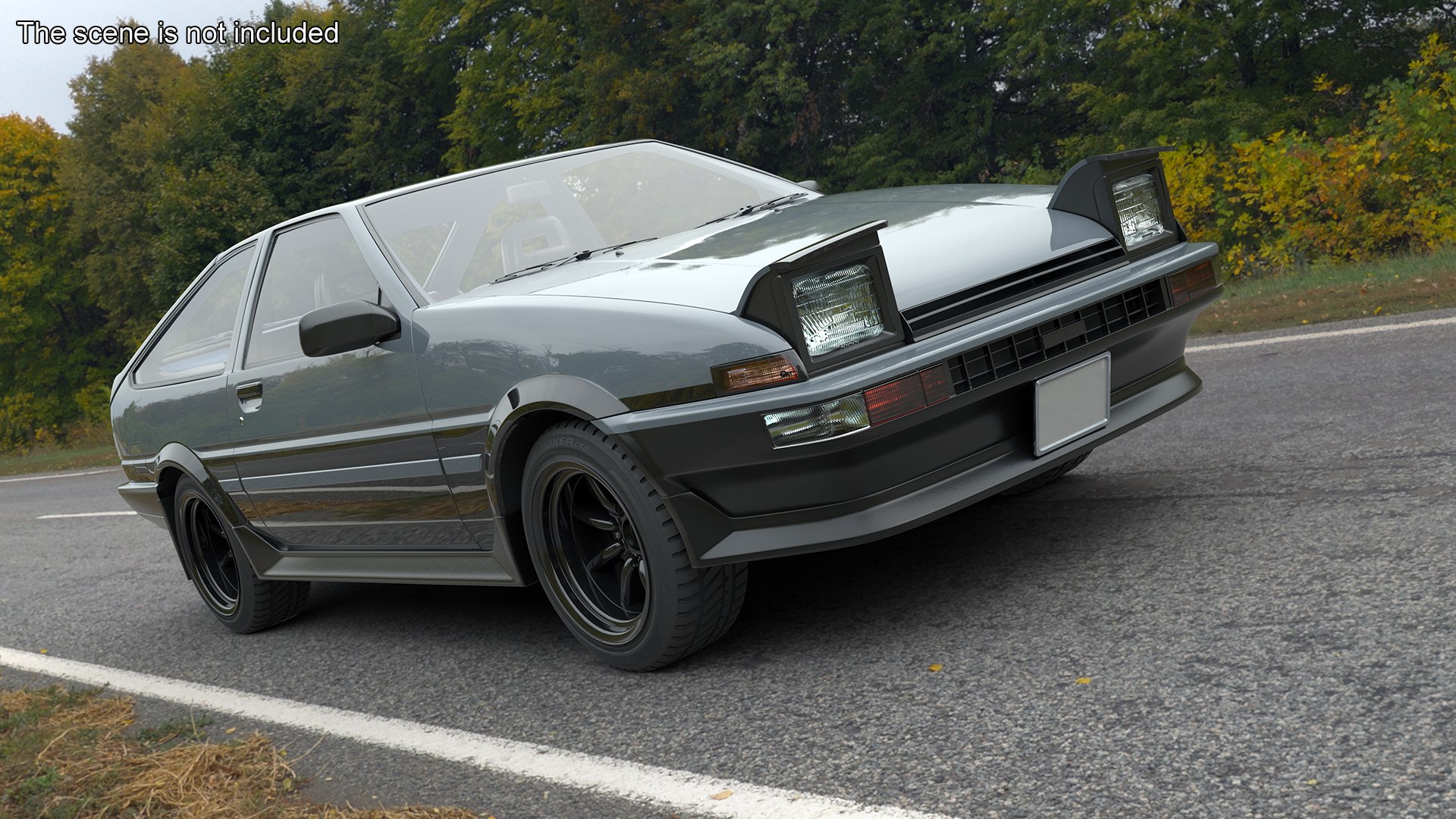 3D Model Retro Sport Hatchback 1980s Grey Simplified - TurboSquid 2413152