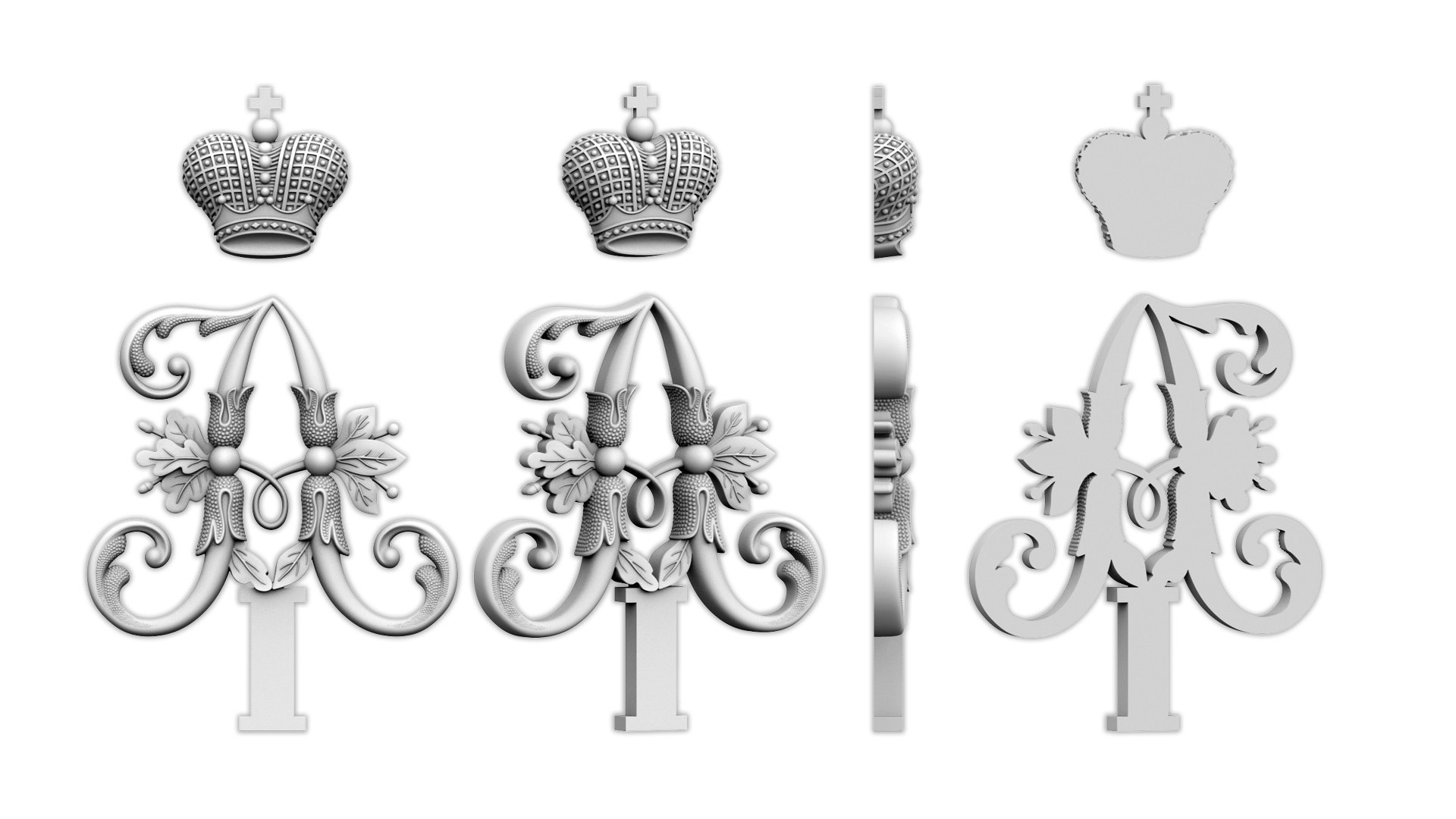 Monogram Of Emperor Alexander I 3D Model - TurboSquid 2326363