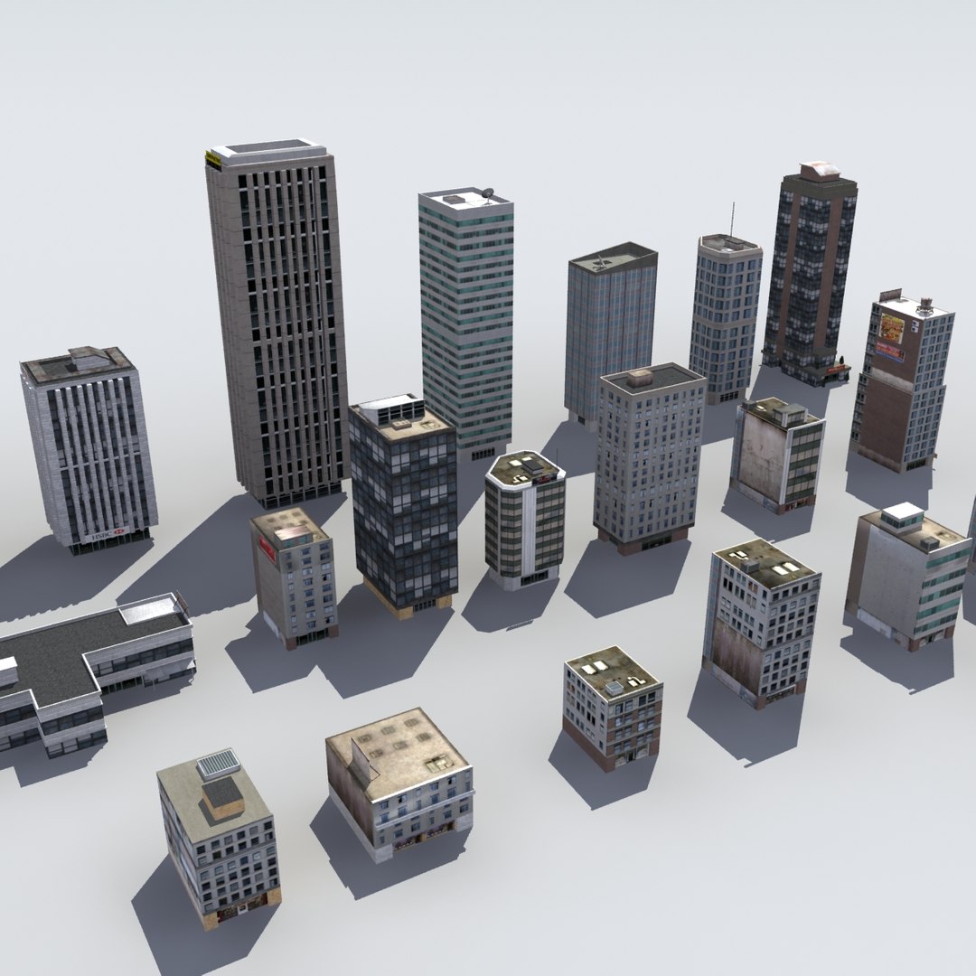20 City Buildings Skyscrapers 3d 3ds