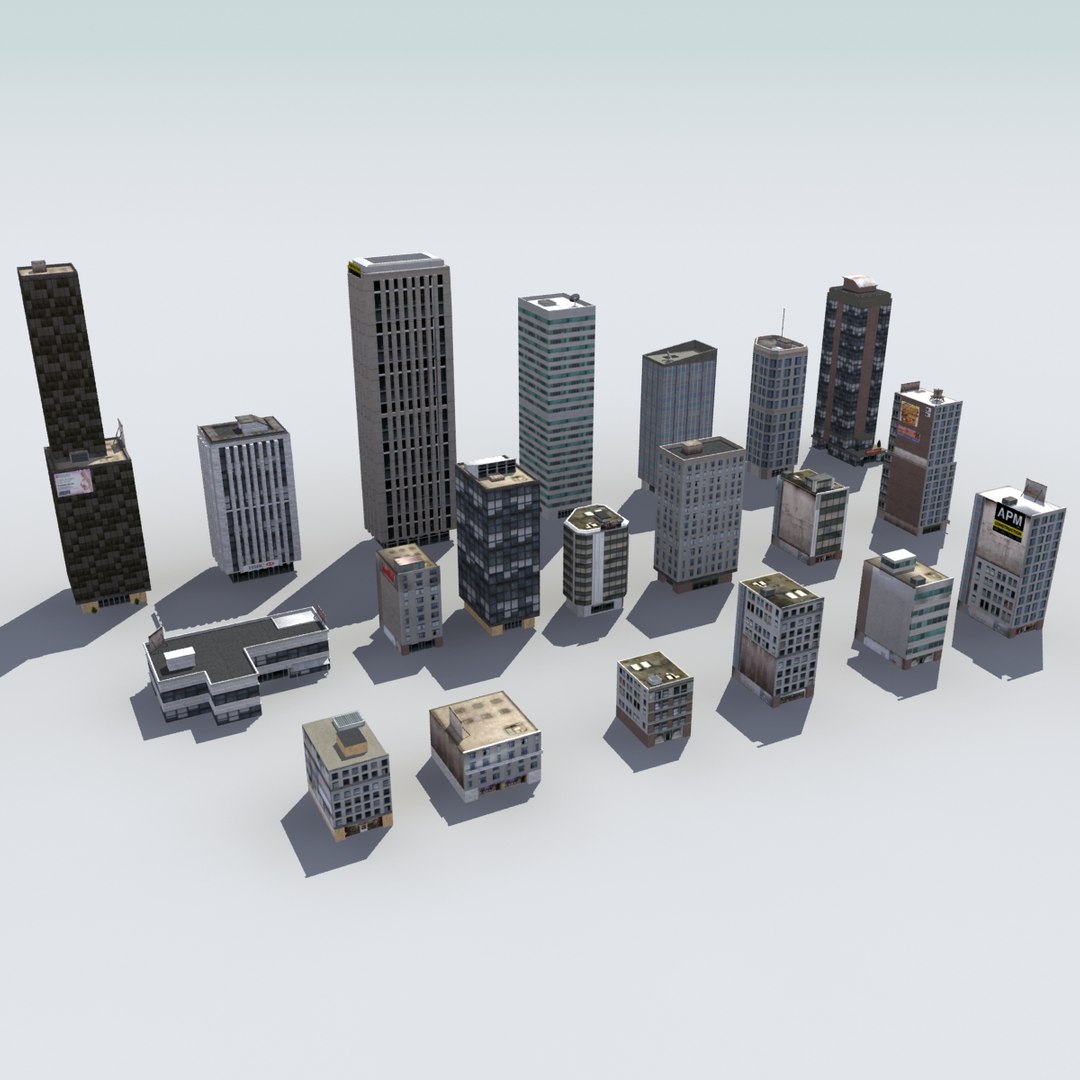 20 City Buildings Skyscrapers 3d 3ds