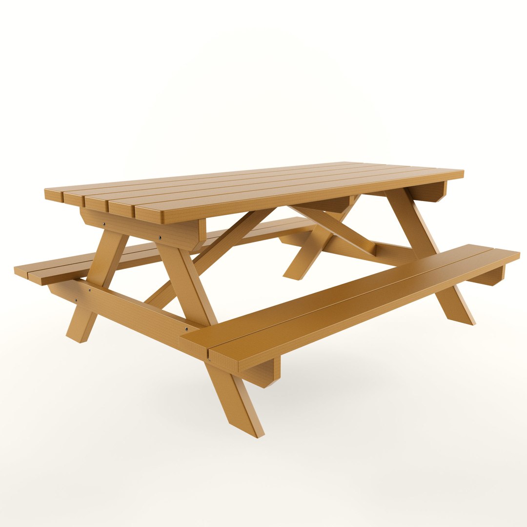 3D Picnic Table Model - TurboSquid 1502445
