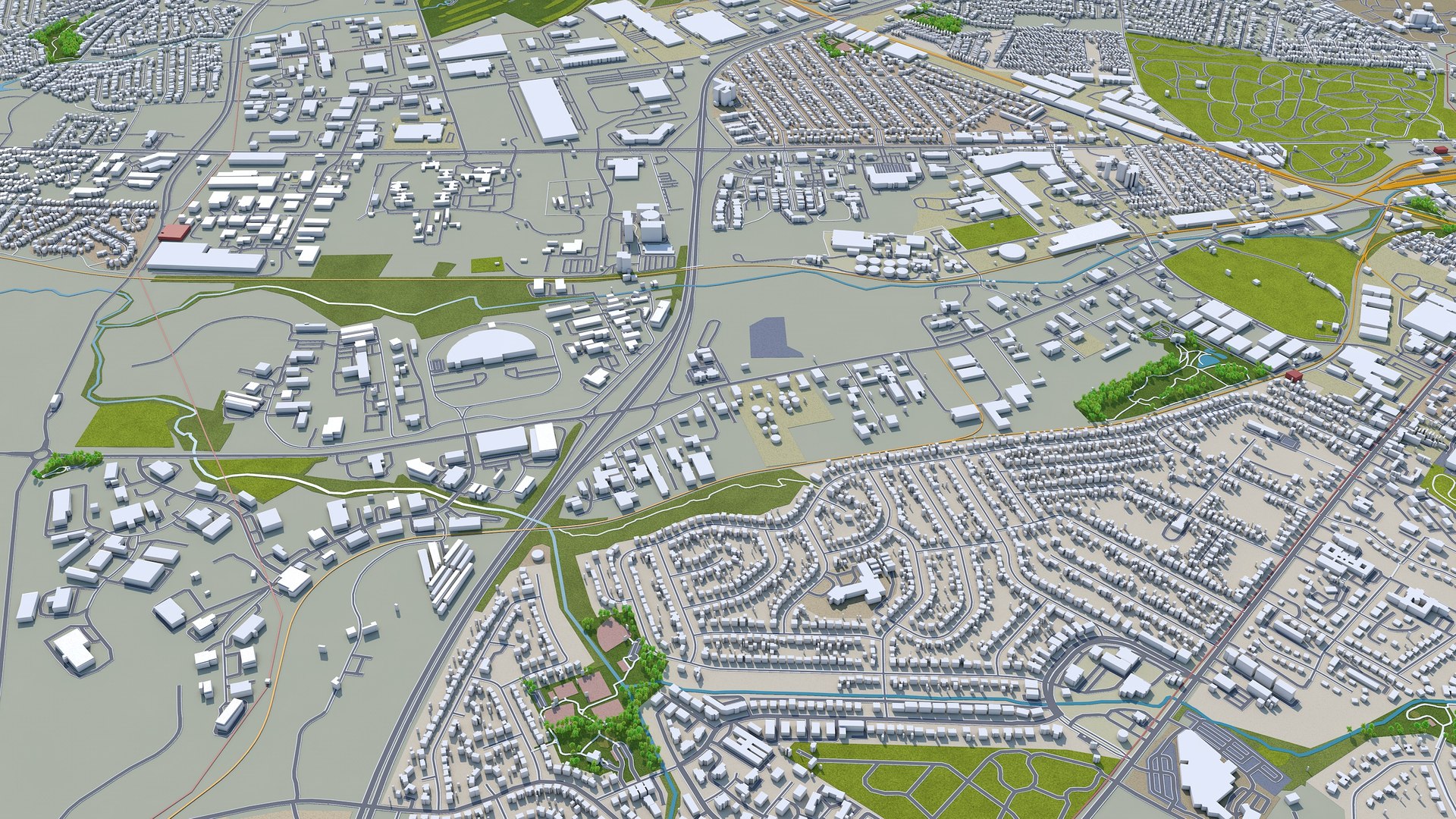 3D city area building model - TurboSquid 1628267