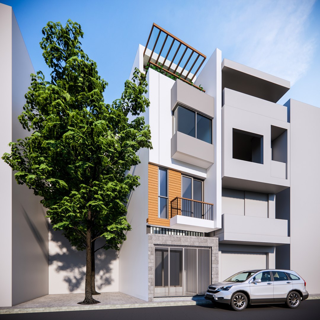 Split House 3x16m 3D Model - TurboSquid 2160305