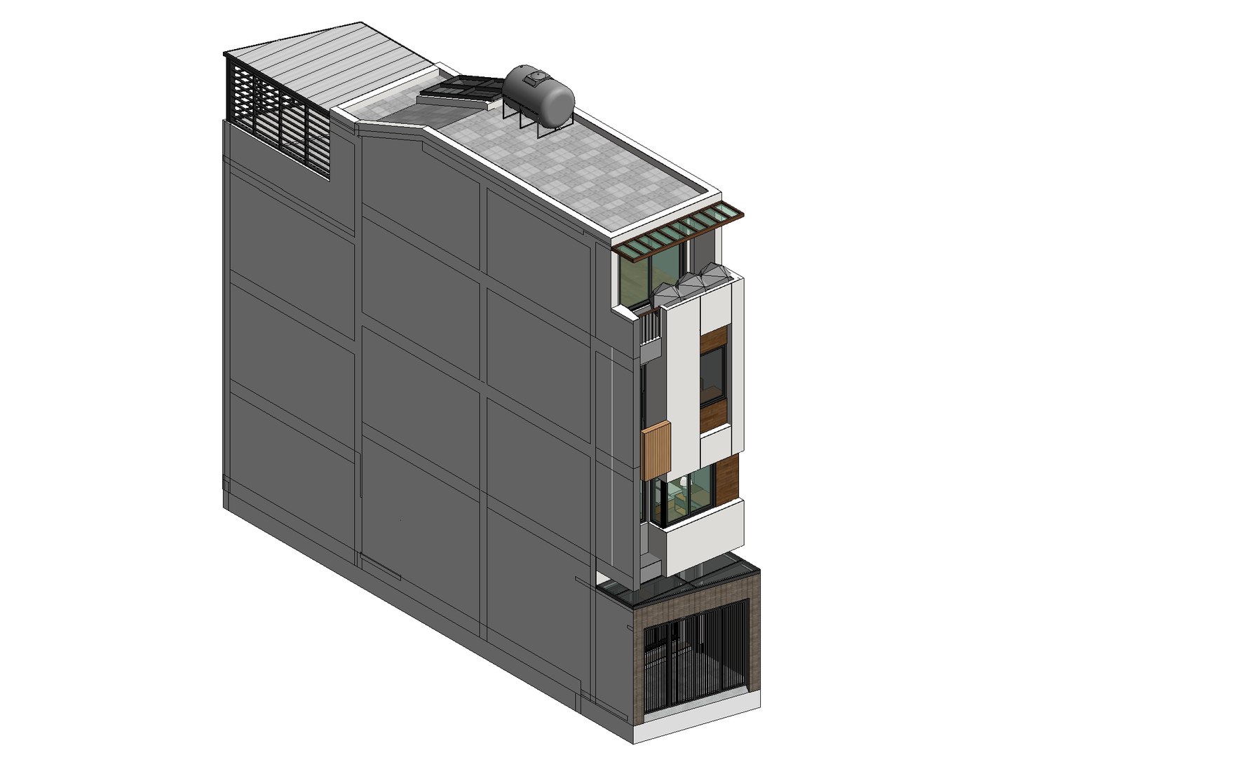 Split House 3x16m 3D Model - TurboSquid 2160305