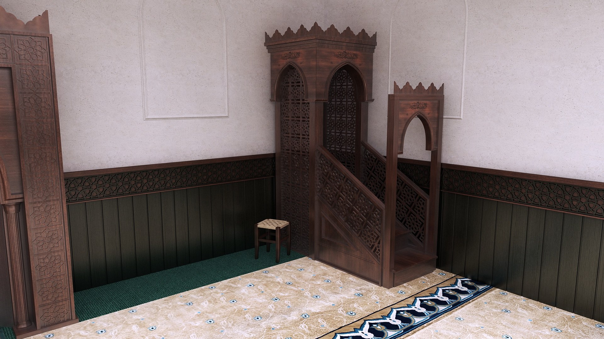 3D mosque interior 1 - TurboSquid 1672824