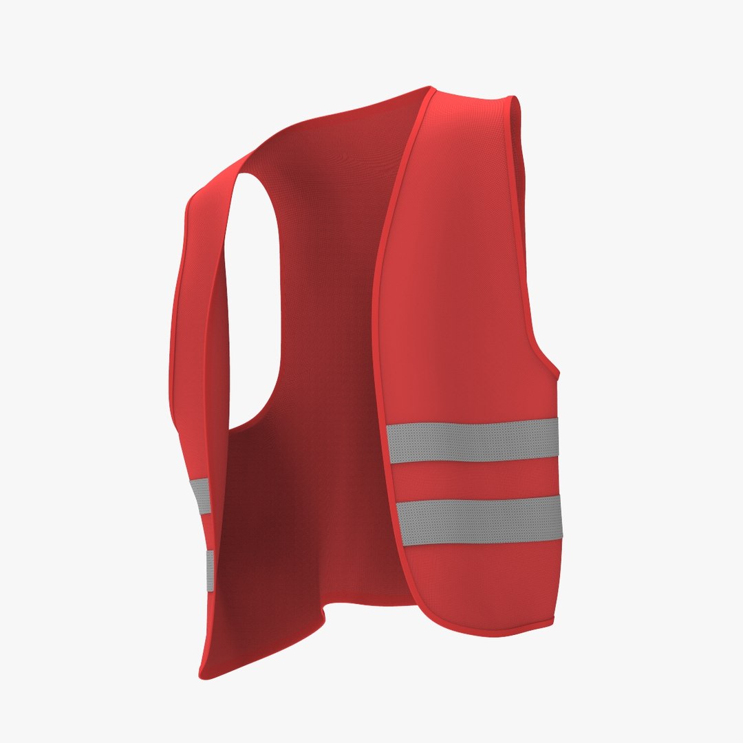 Red Safety Jacket Obj