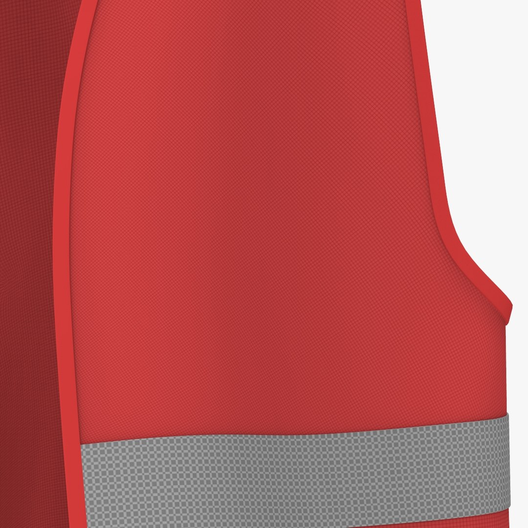 Red Safety Jacket Obj