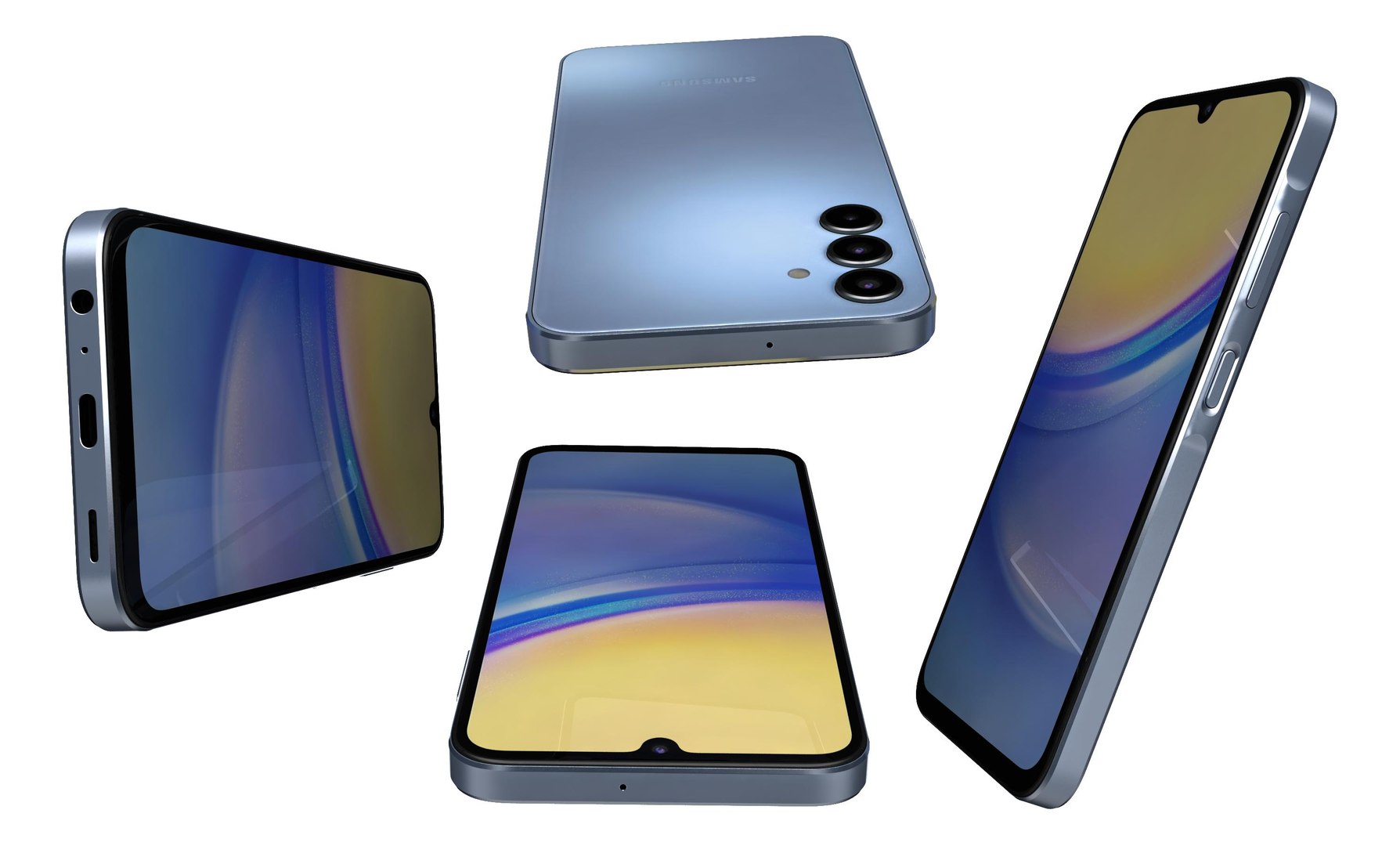 3D Samsung Galaxy A15 5G Magical Blue Model - TurboSquid 2168460