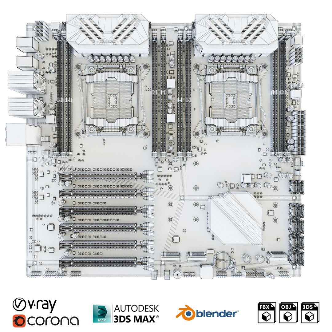 3D X99-F8D PLUS Huananzhi Motherboard - TurboSquid 2199448