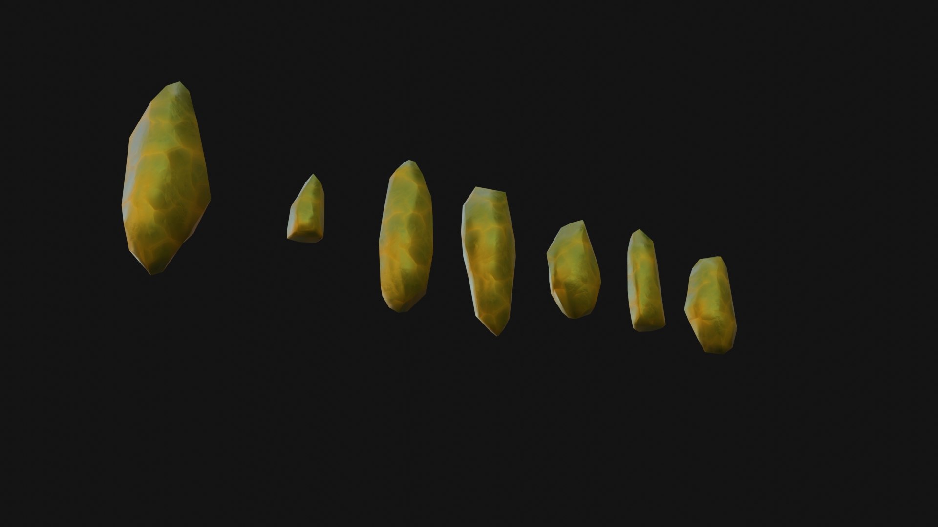 3D model yellow crystals - TurboSquid 2183075