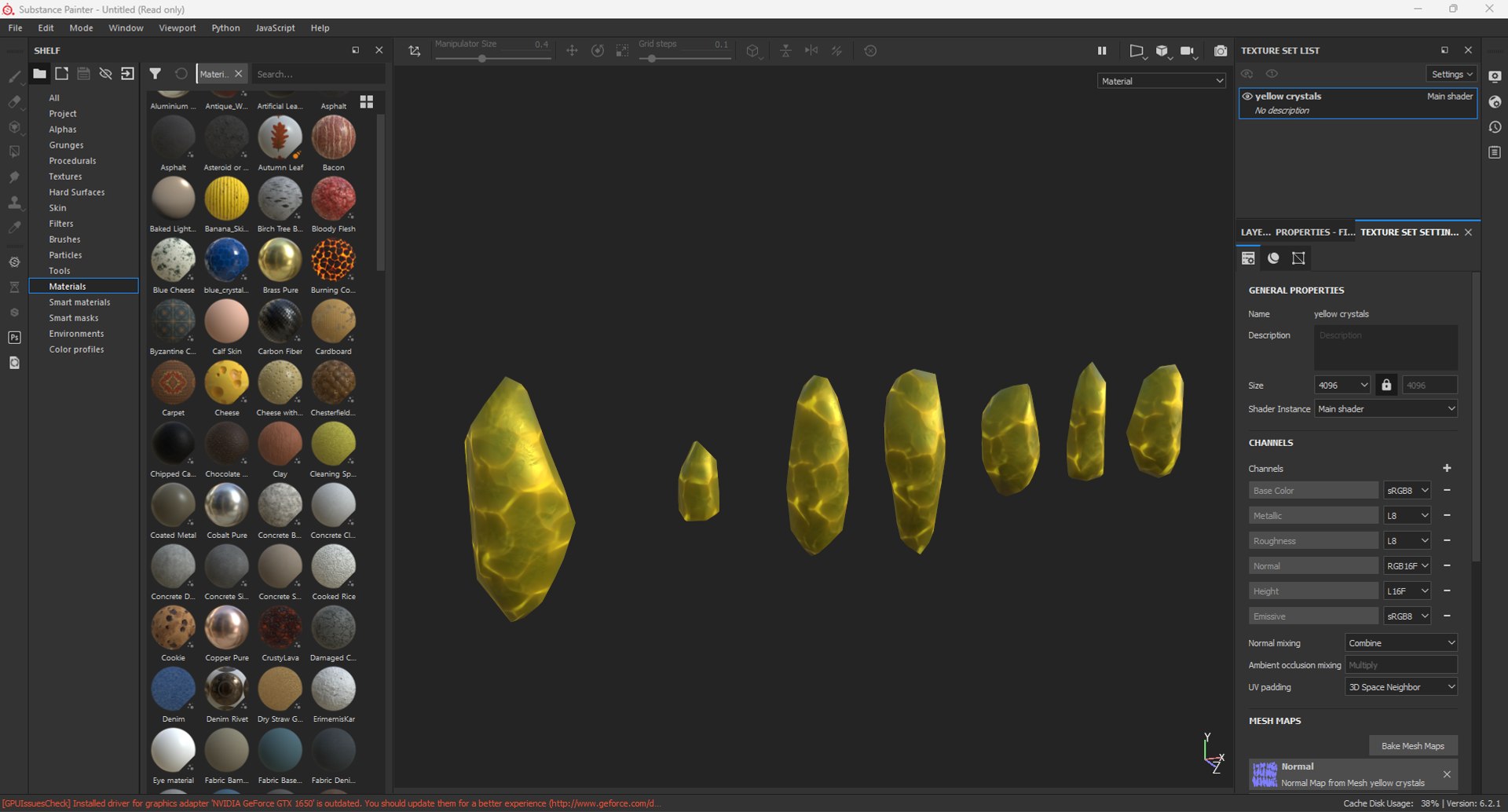 3D model yellow crystals - TurboSquid 2183075
