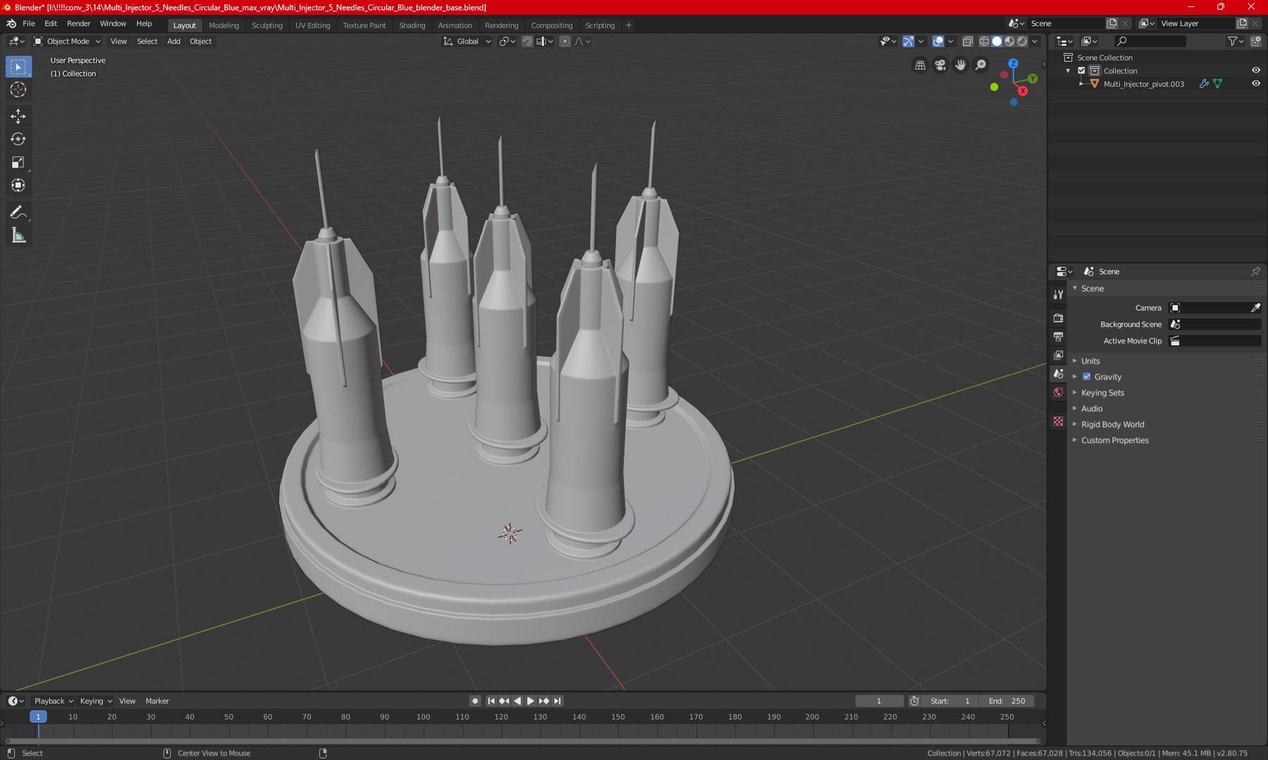 Multi Injector 5 Needles Circular Blue 3D Model - TurboSquid 2247567