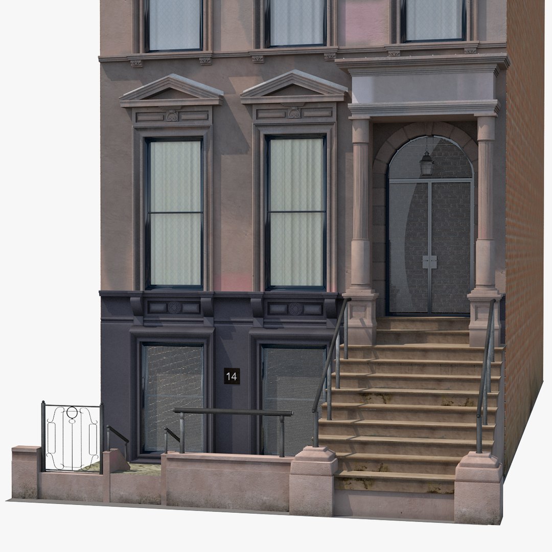 3d model house brownstone