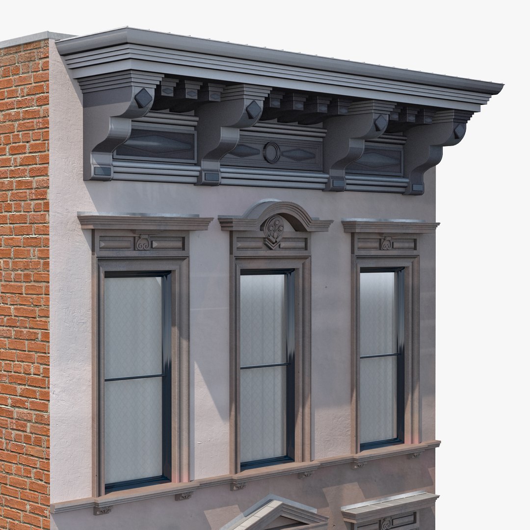 3d model house brownstone