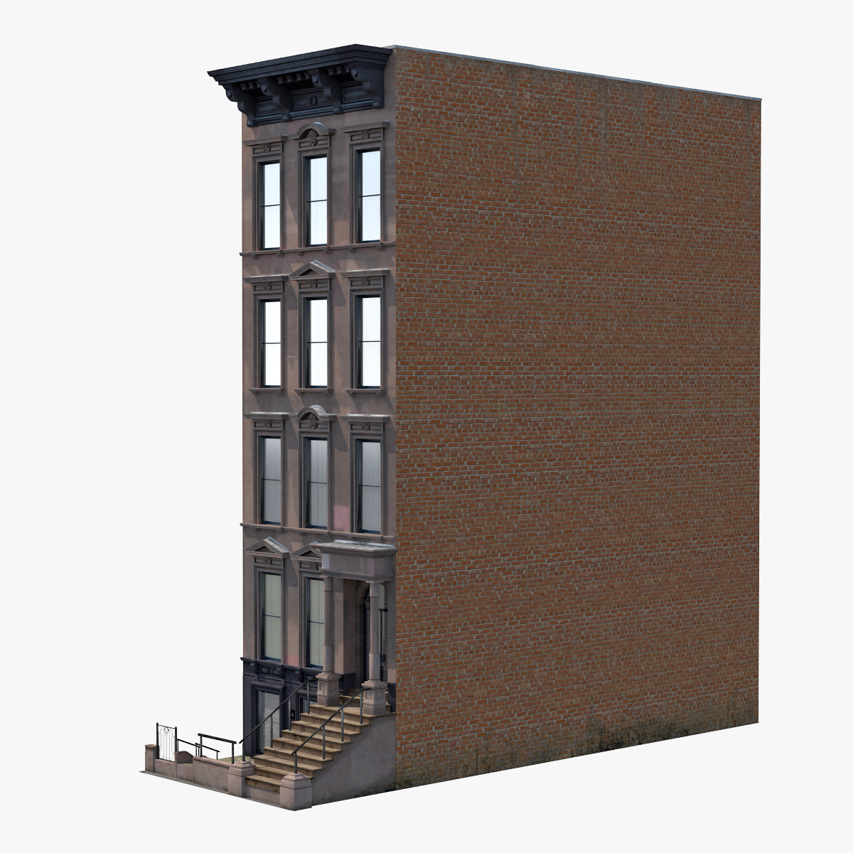 3d model house brownstone