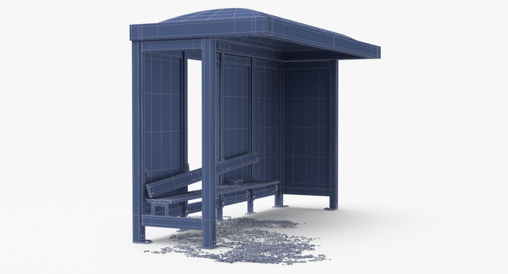 3D Bus Stop 01 Damaged1 Model - TurboSquid 1939978