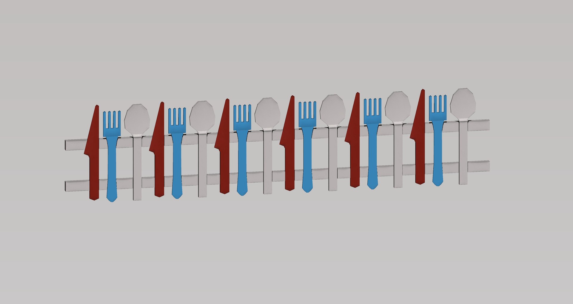 3D Model Modular Spoon And Forty Style Fence Set - TurboSquid 1955571