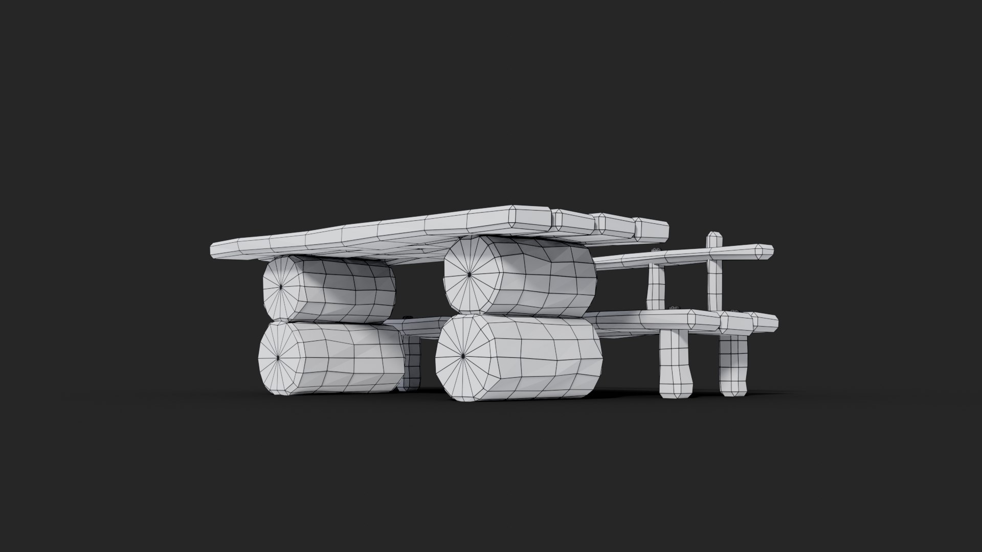 3D STYLIZED WOODEN TABLE WITH BENCH - TurboSquid 1969990
