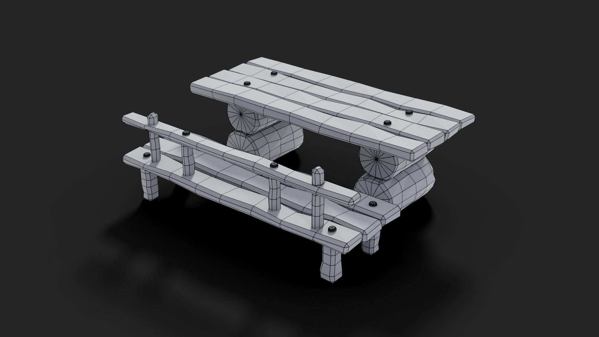 3D STYLIZED WOODEN TABLE WITH BENCH - TurboSquid 1969990
