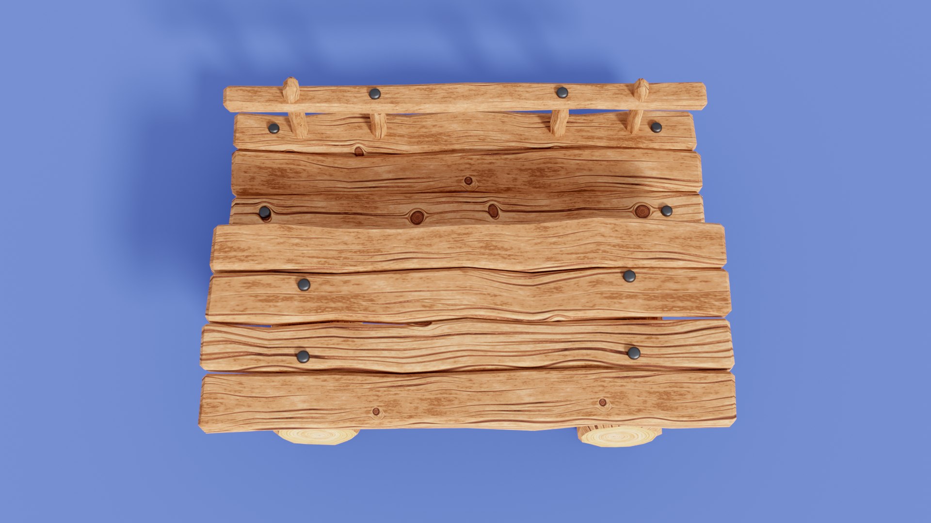 3D STYLIZED WOODEN TABLE WITH BENCH - TurboSquid 1969990