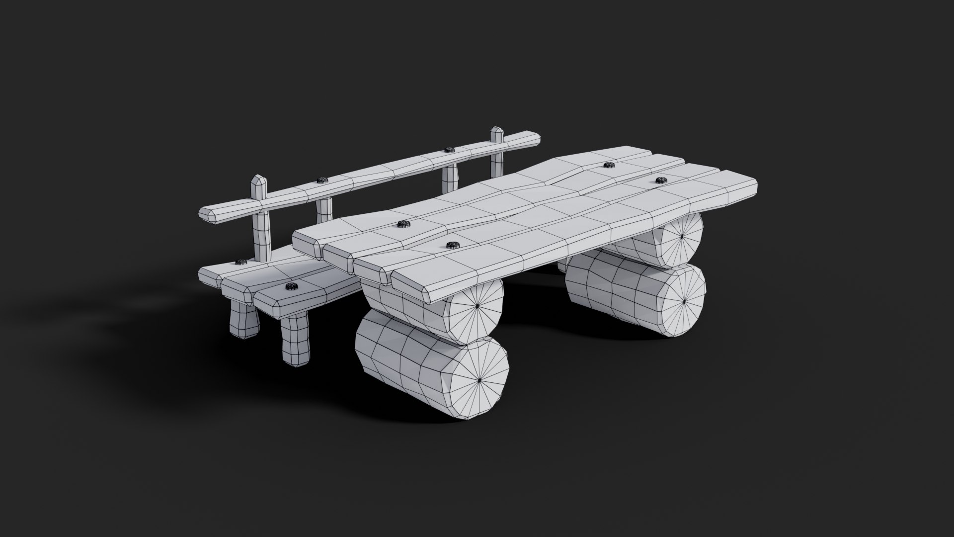 3D STYLIZED WOODEN TABLE WITH BENCH - TurboSquid 1969990
