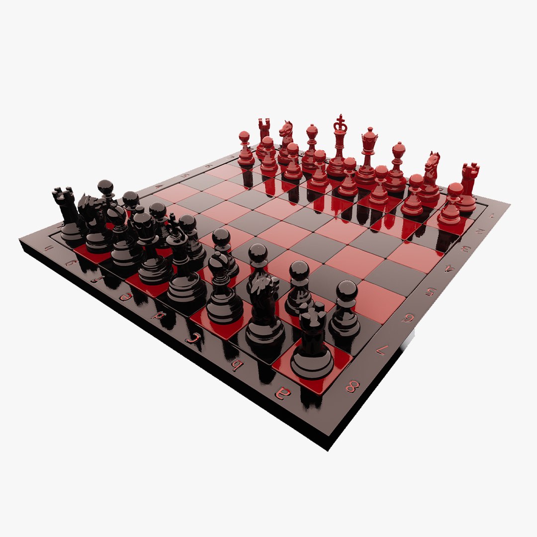 3D Model Red Chess Set 01 - TurboSquid 1899787