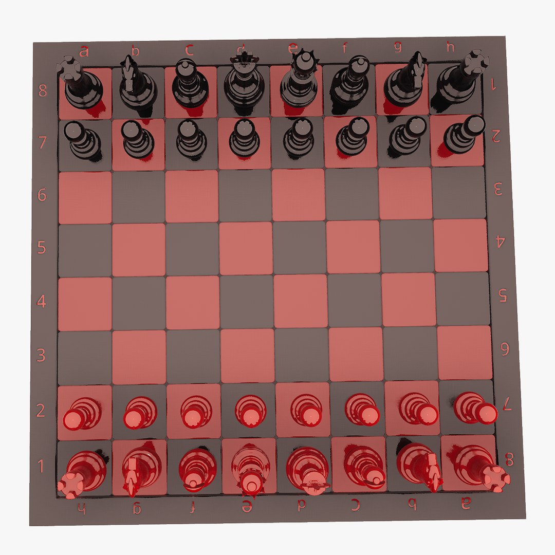 3D Model Red Chess Set 01 - TurboSquid 1899787