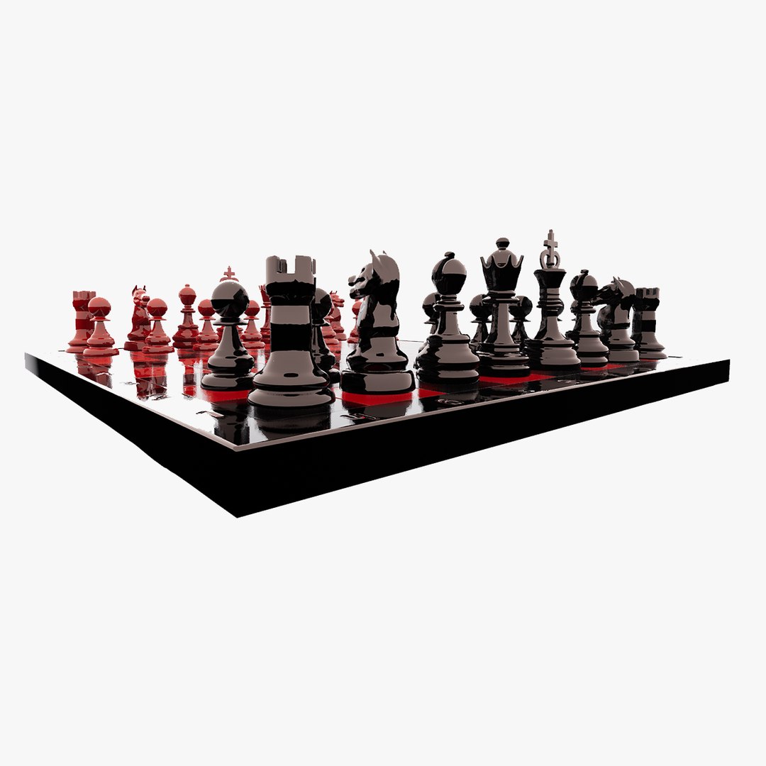3D Model Red Chess Set 01 - TurboSquid 1899787
