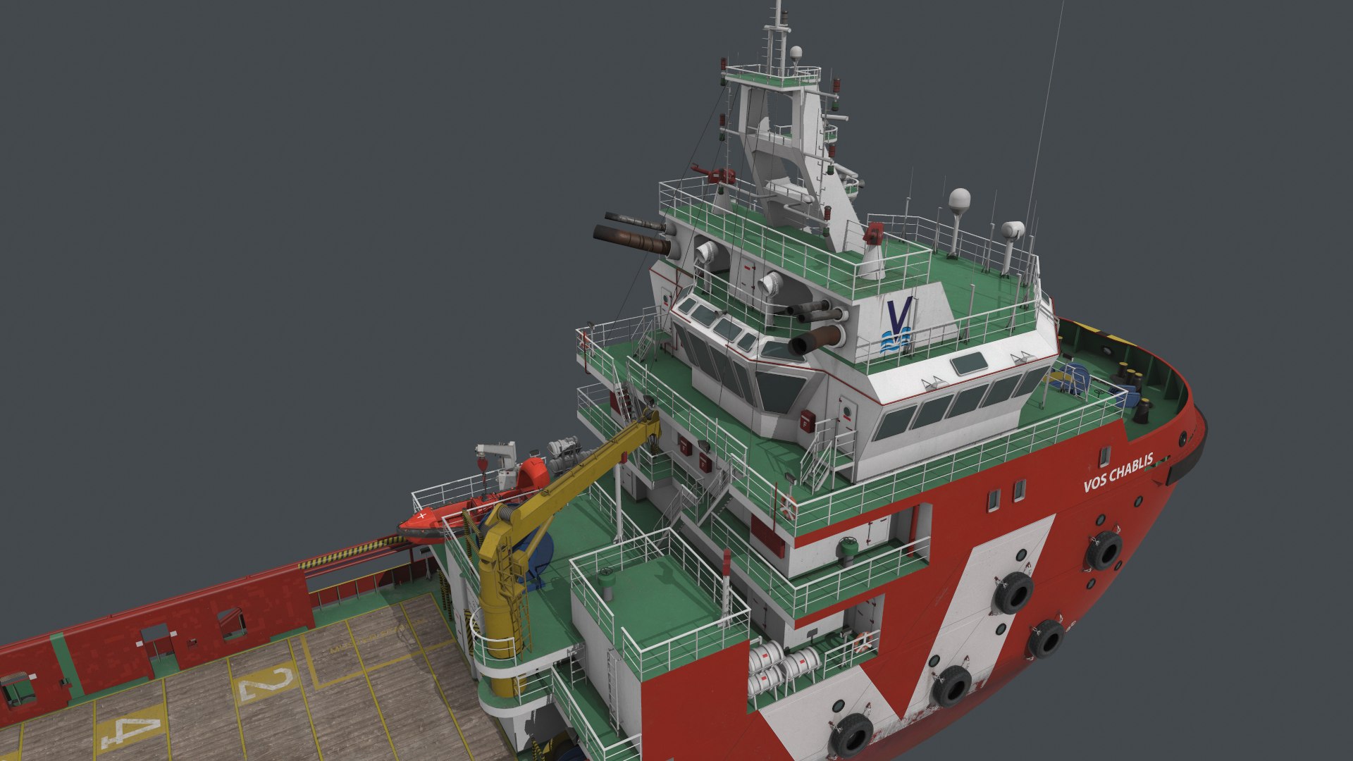 3D Anchor Handling Tug Supply Vessel - TurboSquid 2068625