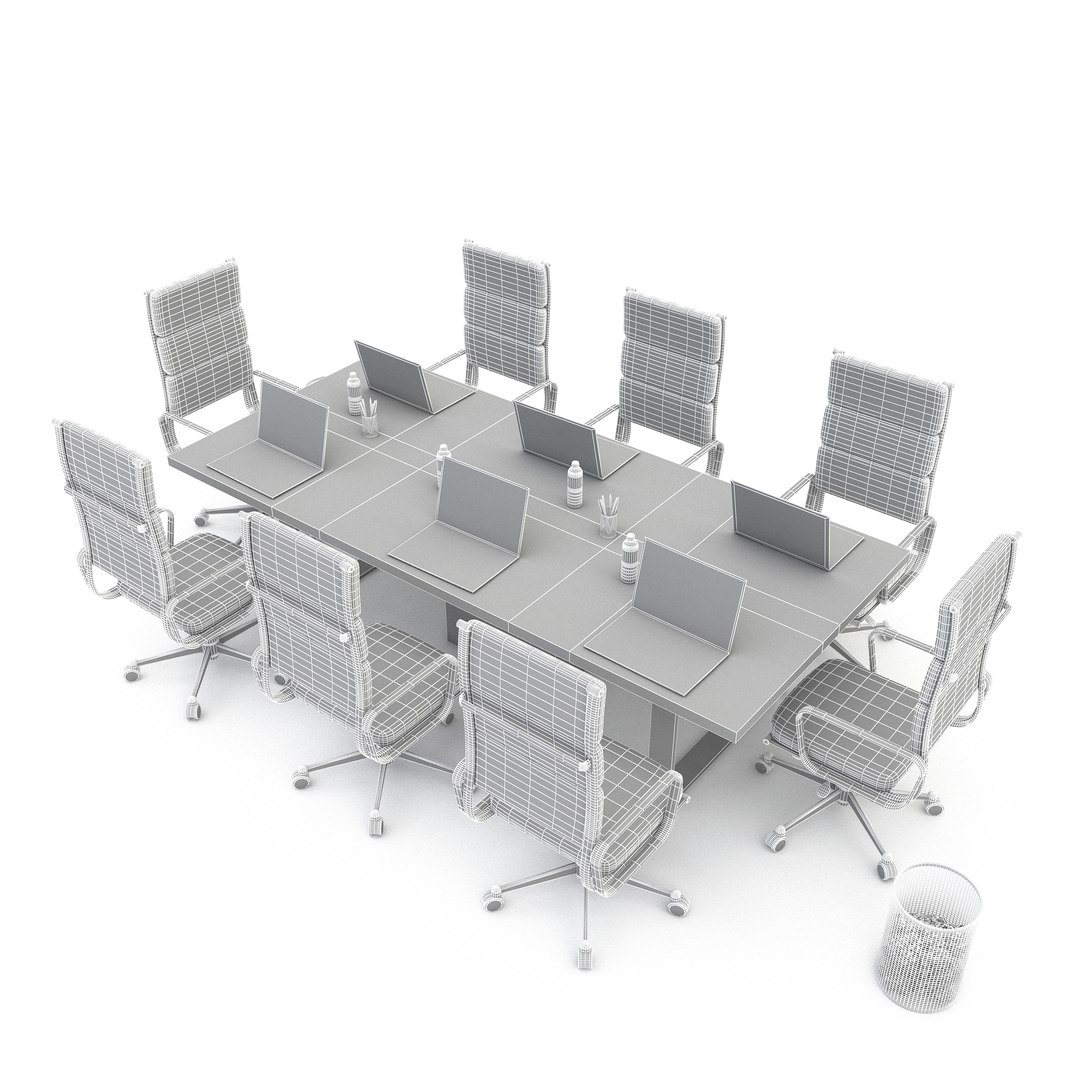 3D office work and meeting table 06 - TurboSquid 2006819