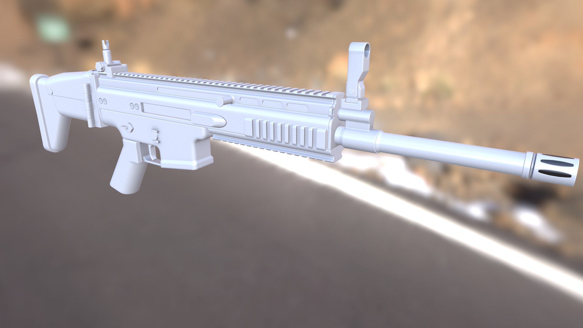 3d Model Scar-l Rifle