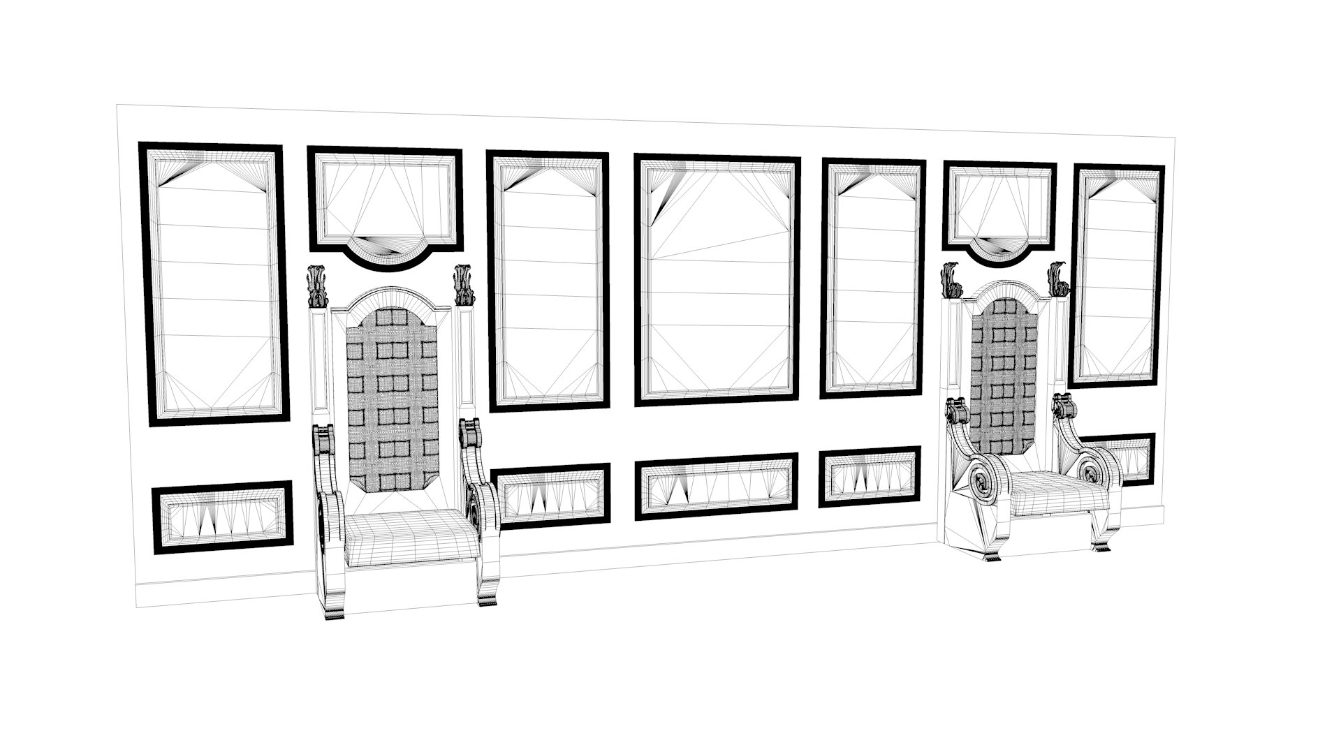 3D Gothic Walnut Chair model - TurboSquid 2063454