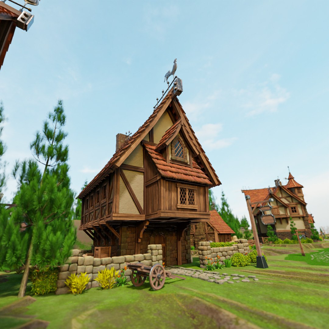 STYLIZED MEDIEVAL BUILDING 02 3D - TurboSquid 2145375