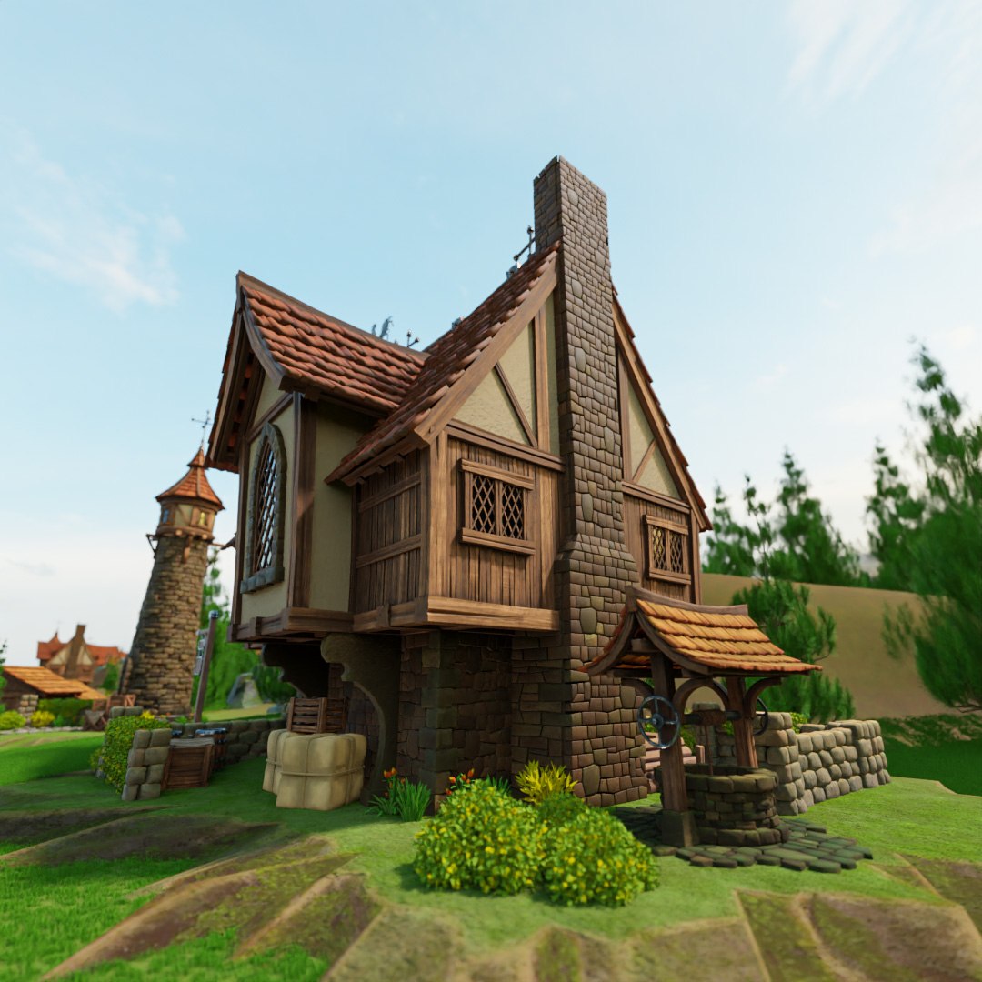 STYLIZED MEDIEVAL BUILDING 02 3D - TurboSquid 2145375