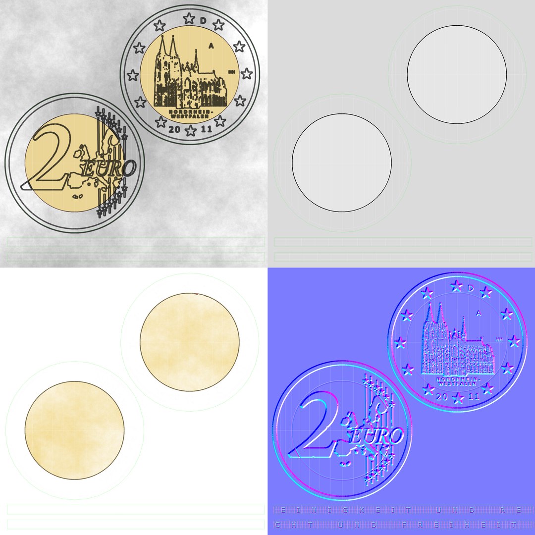 3D Euro Coin Model - TurboSquid 1191660