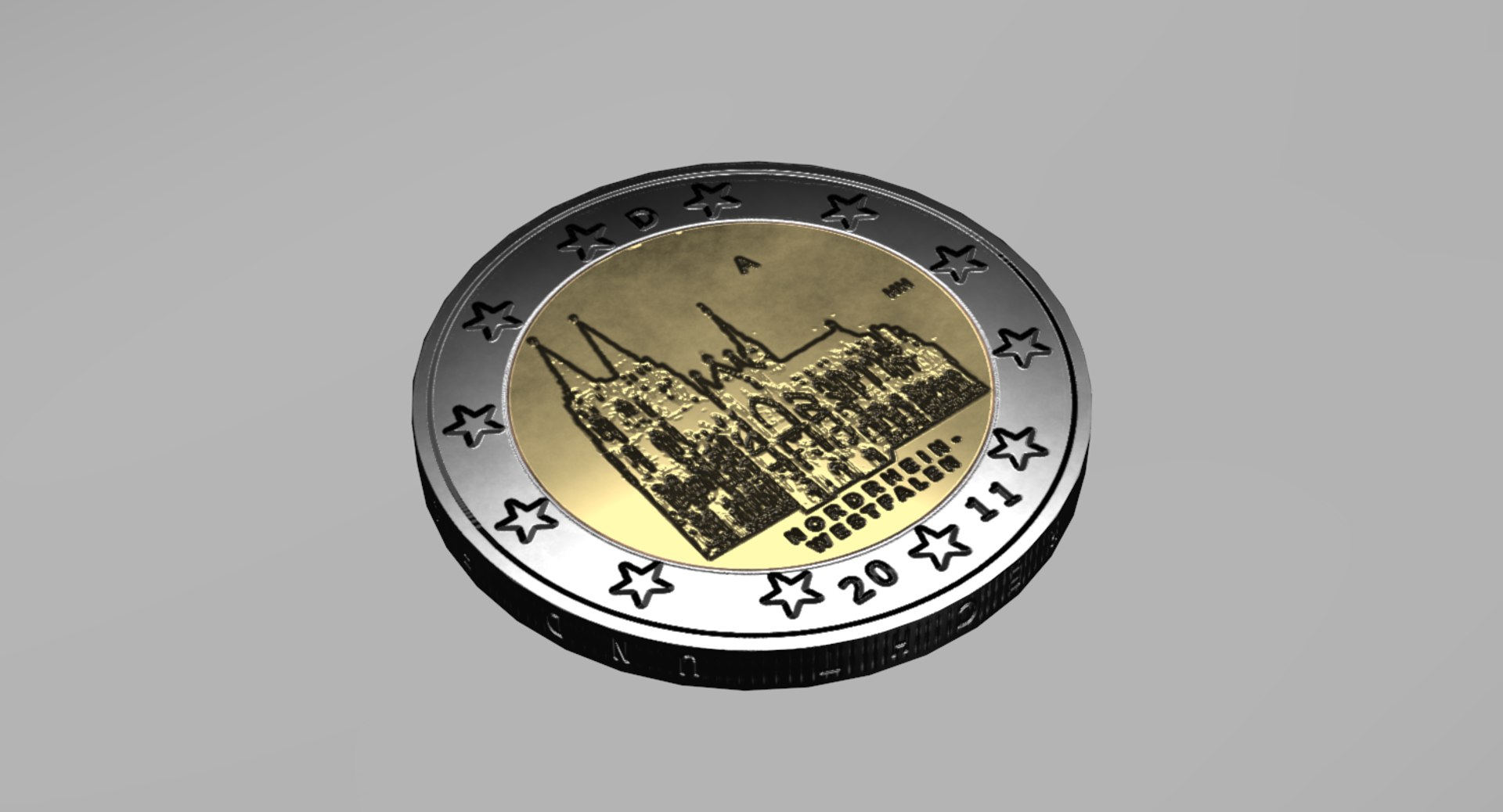 3D Euro Coin Model - TurboSquid 1191660