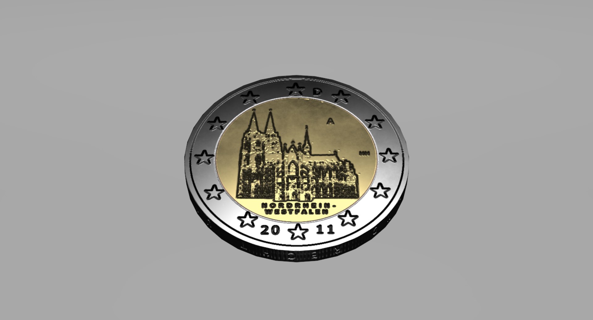 3D Euro Coin Model - TurboSquid 1191660