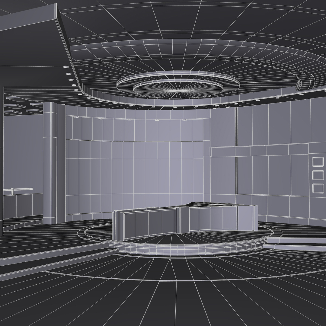 european news studio 3d model
