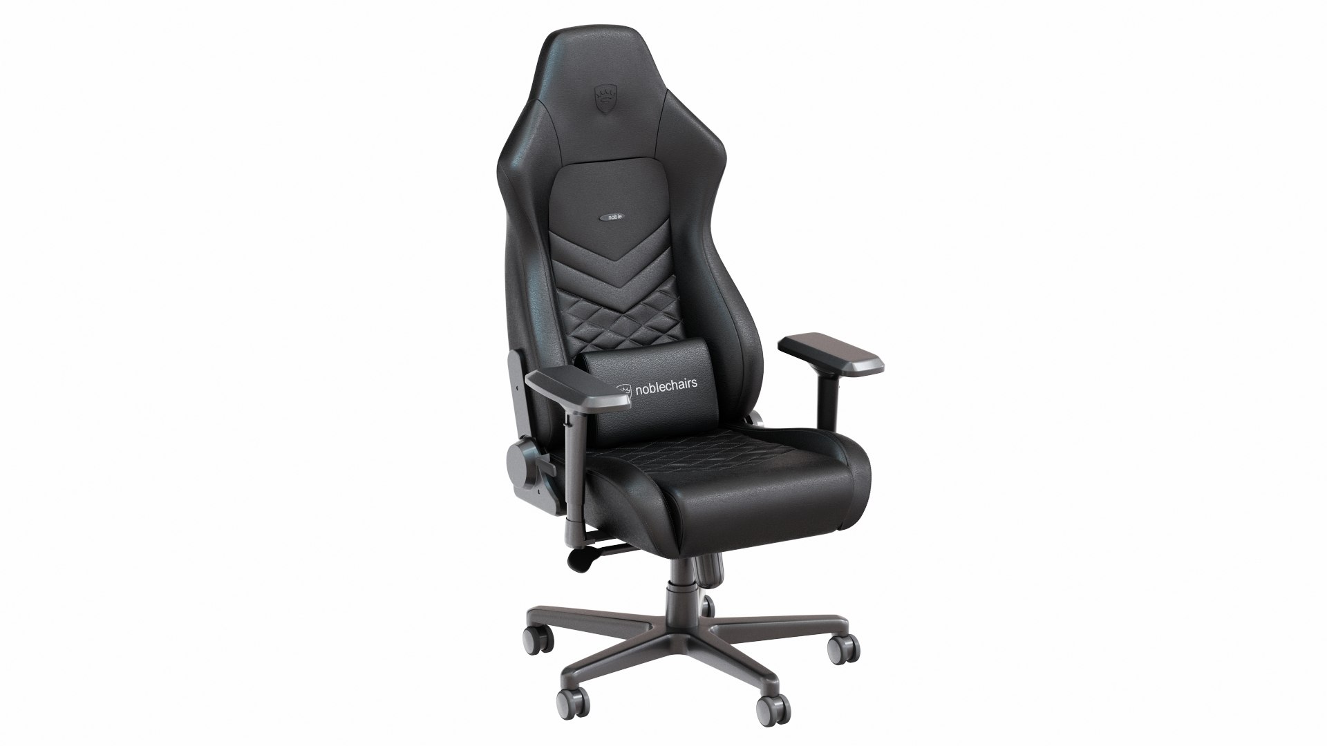 3D Hero Computer Gaming Noble Chair Black Leather - TurboSquid 1870138